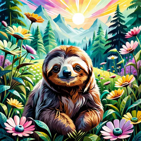 AI Image Prompt for Adorable Sloth