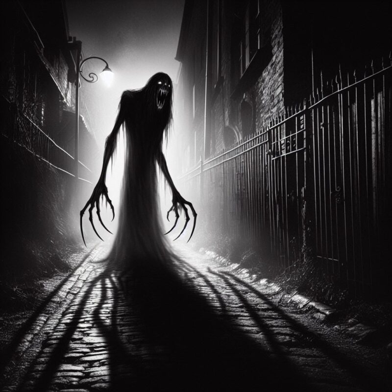 DALL-E 3 Black and White Photo of a Terrifying Ghostly Woman with Long ...