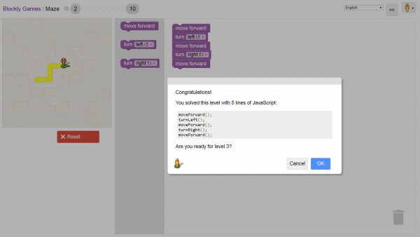 Google’s Blockly Games Maze 1-10 Solutions