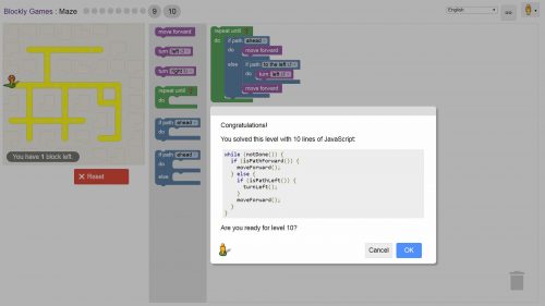 Google’s Blockly Games Maze 1-10 Solutions