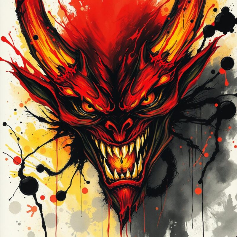 AI Images of Terrifying Shadow Demon with a Menacing Grin