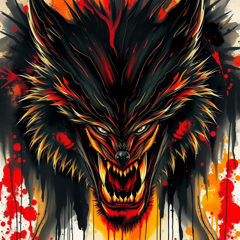 AI Images of Terrifying Shadow Werewolf with a Menacing Grin